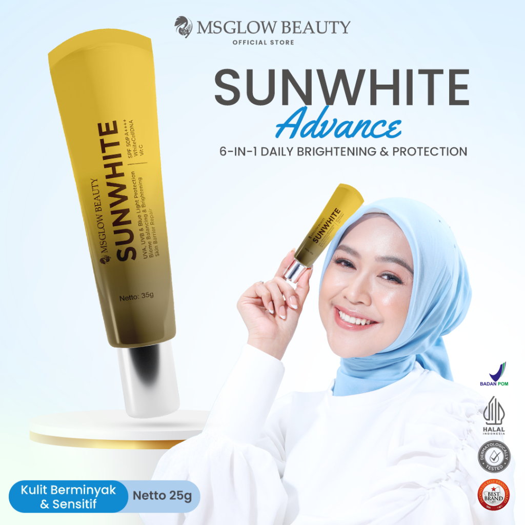 Jual MS GLOW - ADVANCE SUNWHITE - 35 GR (SunScreen) | Shopee Indonesia