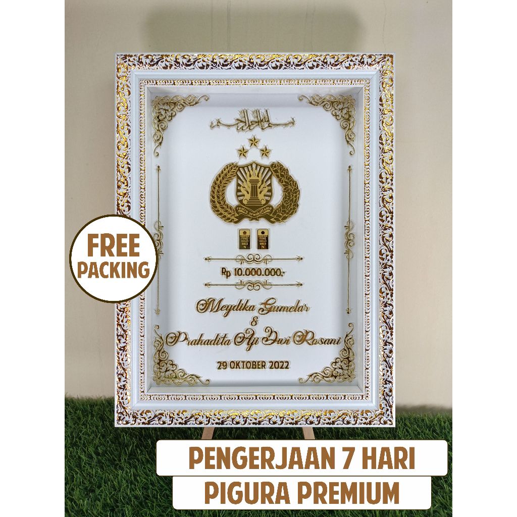 Jual Pre Order Mahar Penikahan Custom Logo Polisi Akrilik 38cm x 48cm ...