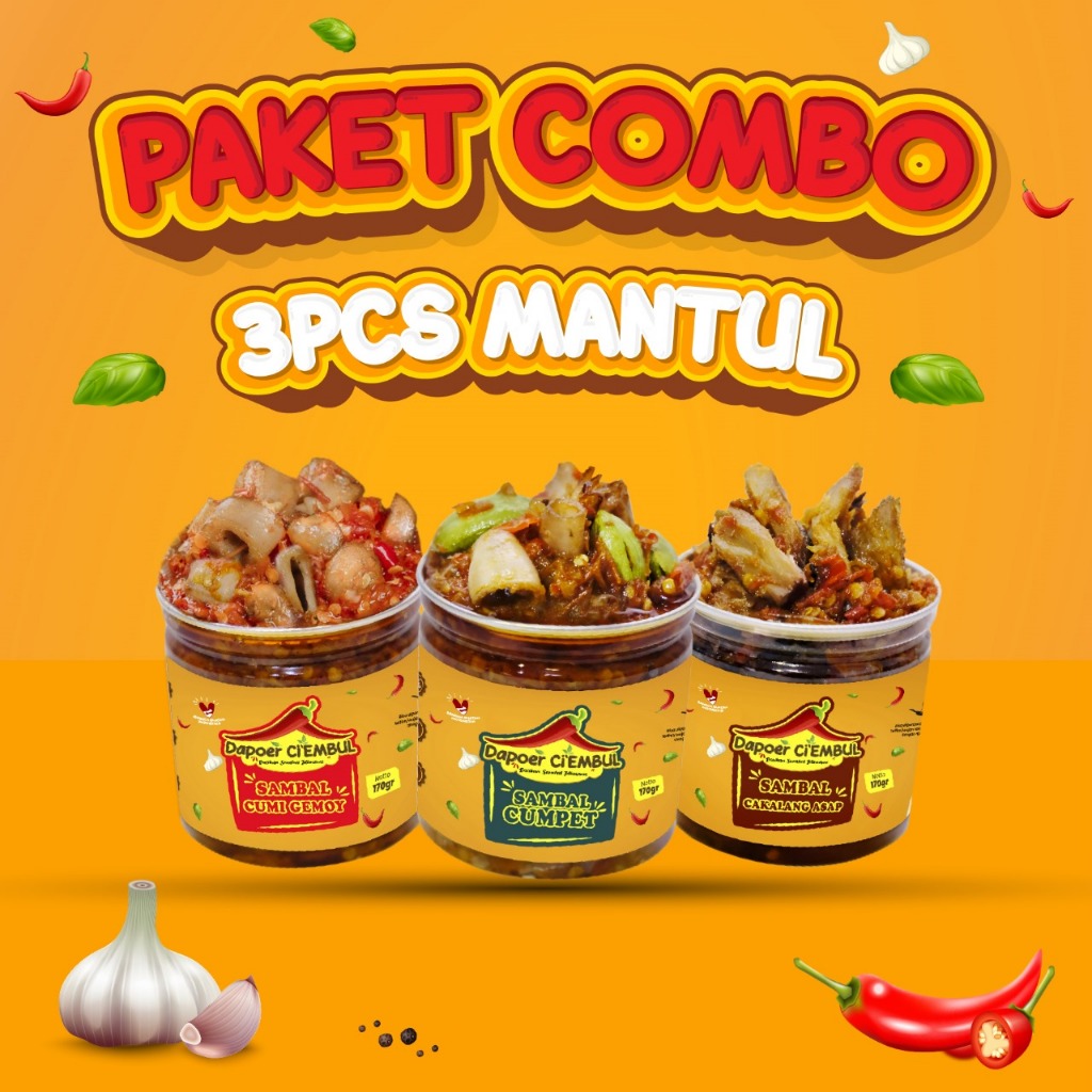 Jual Dapoer Ci'Embul - PAKET COMBO 3Pcs MANTUL- 170 Gr - Sambal Kemasan ...