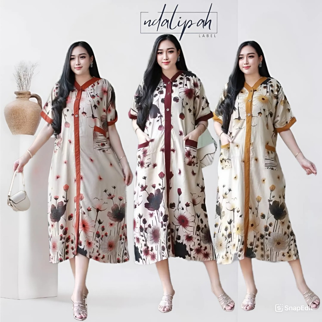 Jual Daster Peri Resleting Depan - Piyama Busui Friendly - Dress Jumbo ...