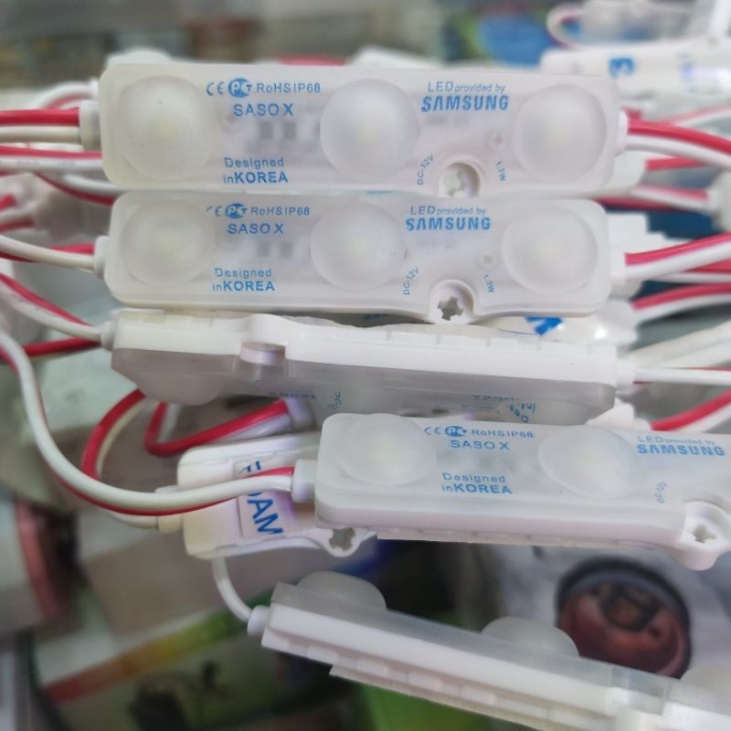 Jual [100pcs] Lampu LED Module SASO X Doff 3 Mata IP68 DC/12V 1,2W Cool ...