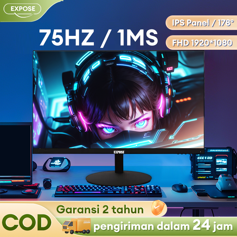 Jual Monitor 22 Inch 75Hz pc Monitor gaming Full HD IPS New Monitor ...
