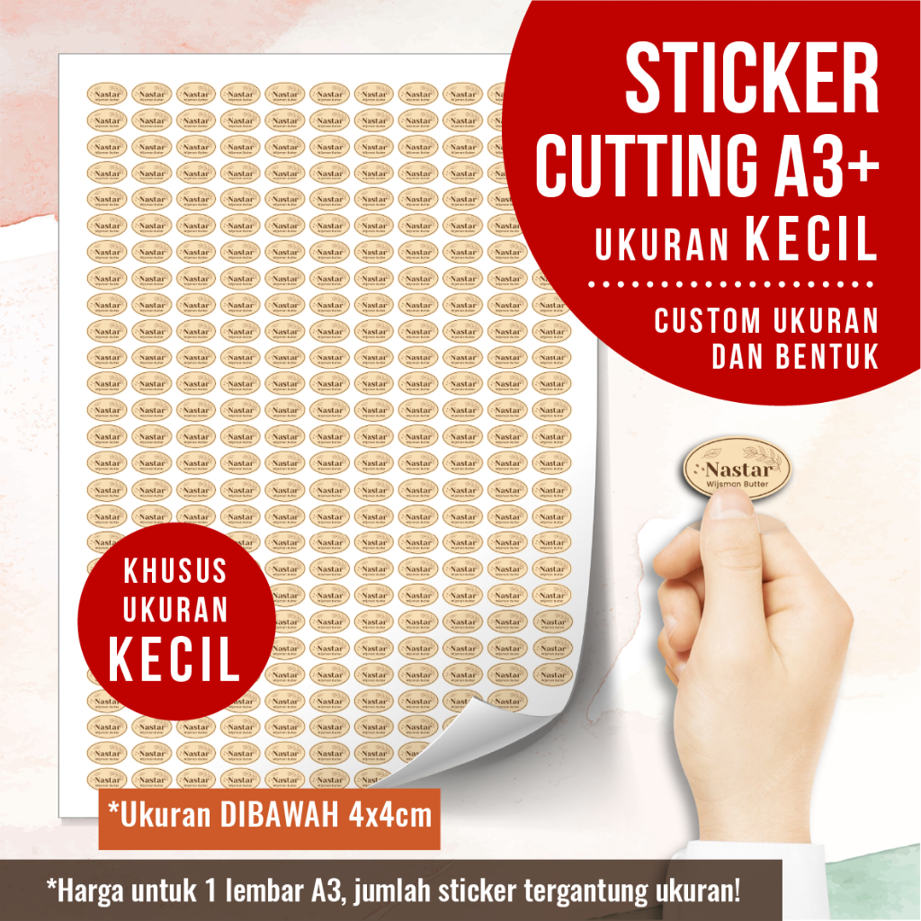 Jual [Size A3+] Cetak Sticker Cutting UKURAN KECIL/Cetak Sticker Bentuk ...