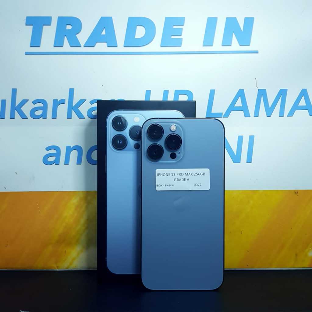 Jual Iphone 13 Pro Max 256Gb Ex ibox Sierra Blue Second Bekas Fullset | Shopee Indonesia