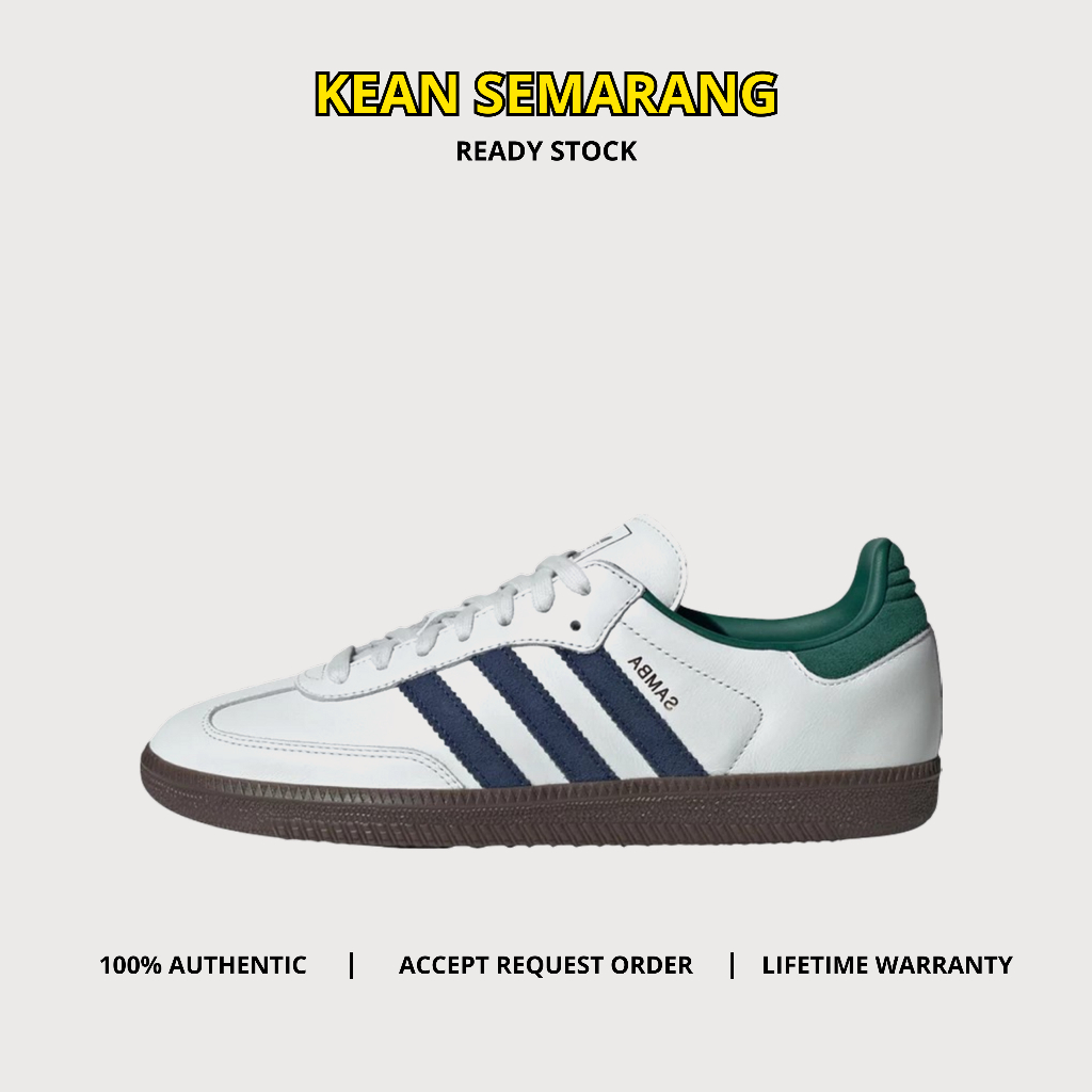 Jual Adidas Samba OG White Navy Collegiate Green 100% Authentic ...