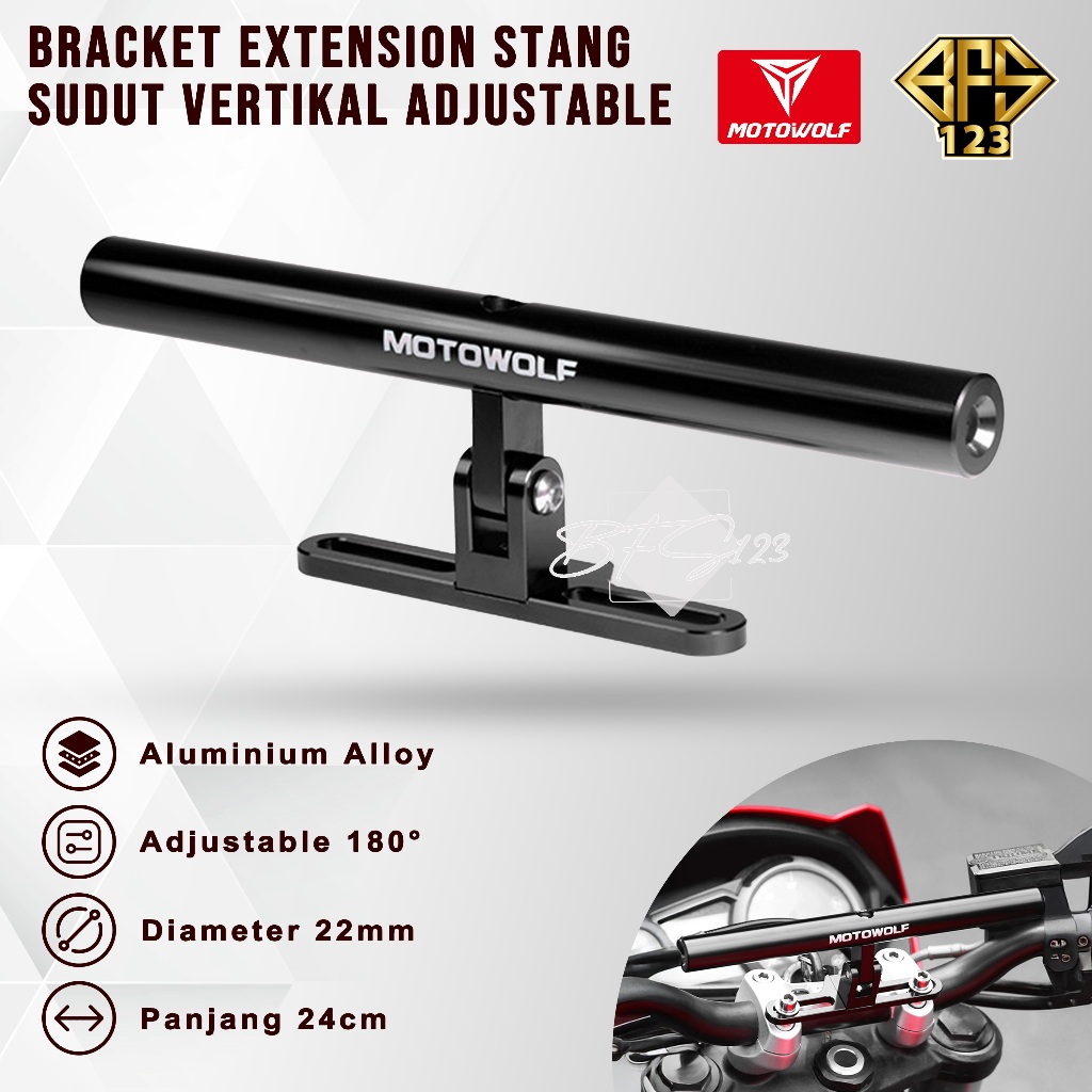 Jual MOTOWOLF Breket Ekstension Bracket Extender Stang Motor ...