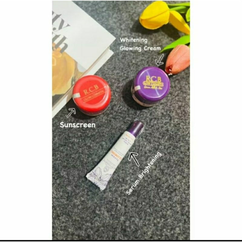 Jual Ecer Paket Rcb Glow (Cream all in one + sunscreen spf 30 + serum ...
