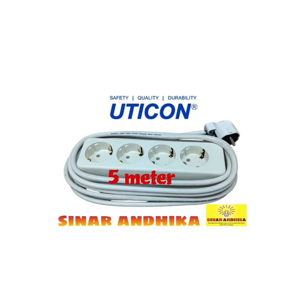 Jual STOP KONTAK UTICON 4 LUBANG + STEKER + KABEL 5M ST-148+S-30+5M ...