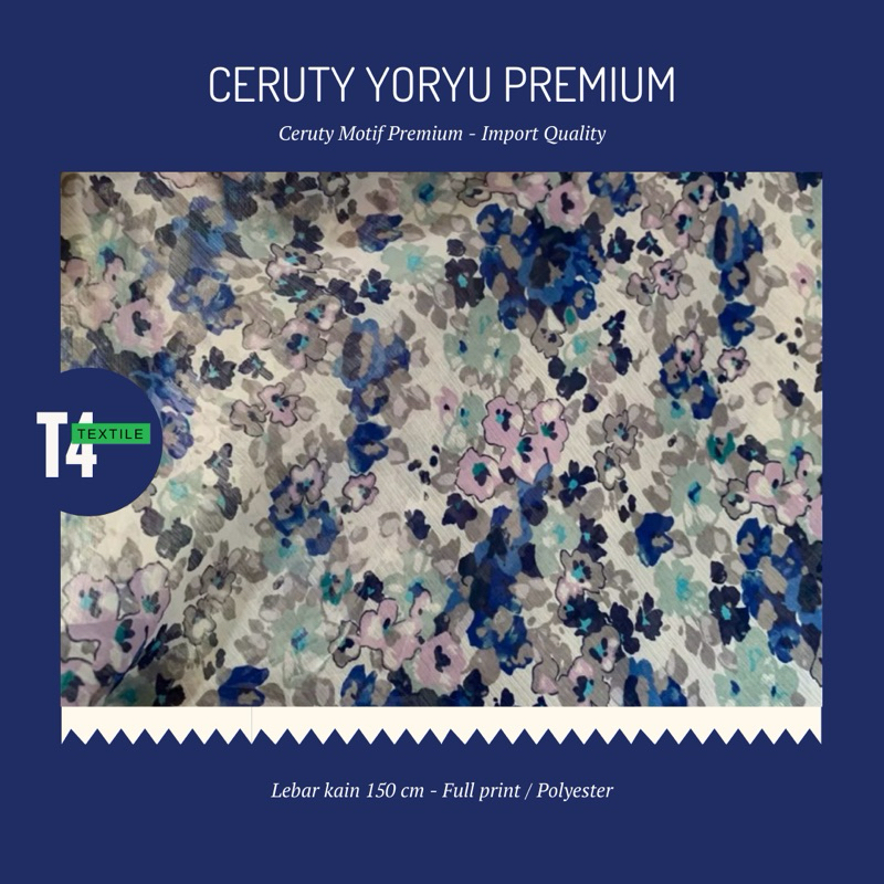 Jual Kain Sifon Mid Yuryu Motif Cey meteran | Shopee Indonesia