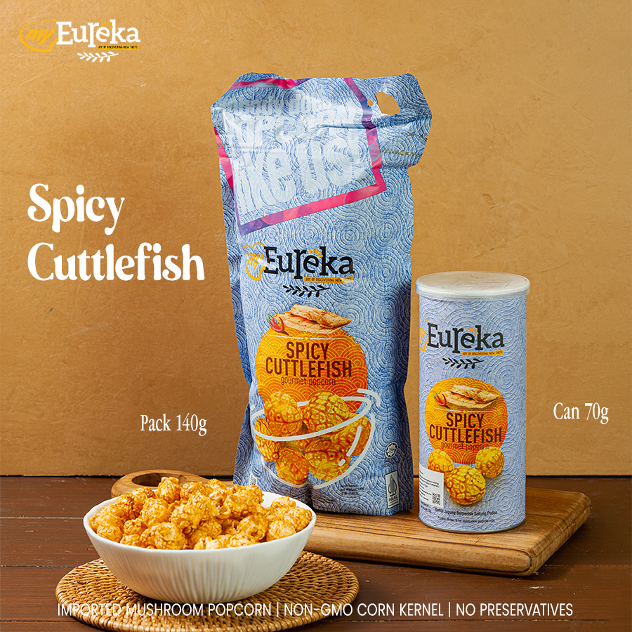 Jual Snack Cemilan Eureka Popcorn rasa Spicy Cuttlefish | Makanan ...