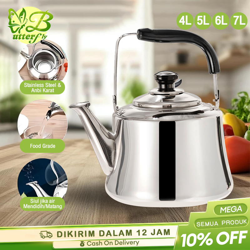 Jual Teko Stainless Steel Tahan Karat Teko Siul Whistling Kettle 4 Liter 5 Liter 6 Liter 7 Liter ...
