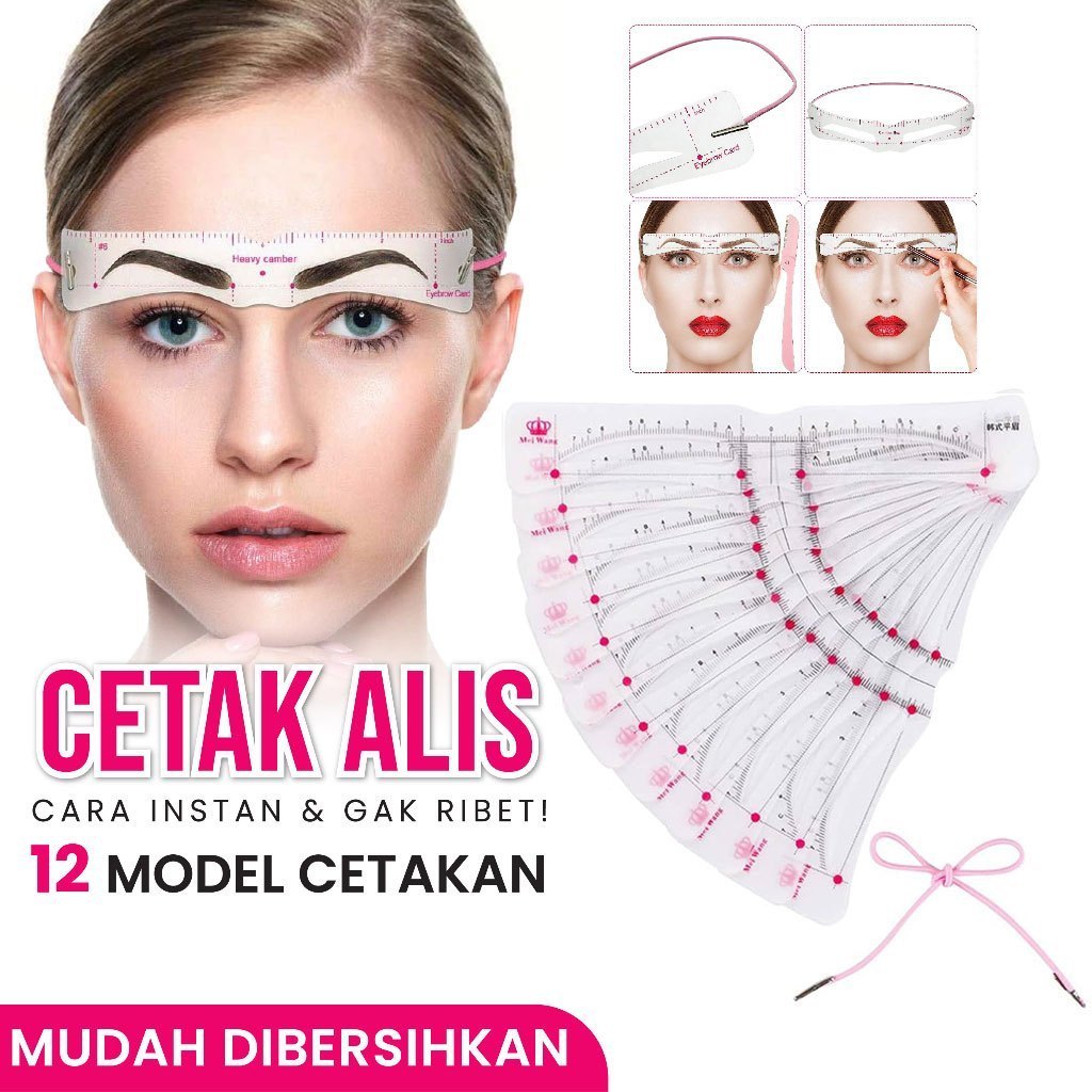 Jual Cetakan Alis Tali 12 Model Lengkap Eyebrow Ruler | Shopee Indonesia