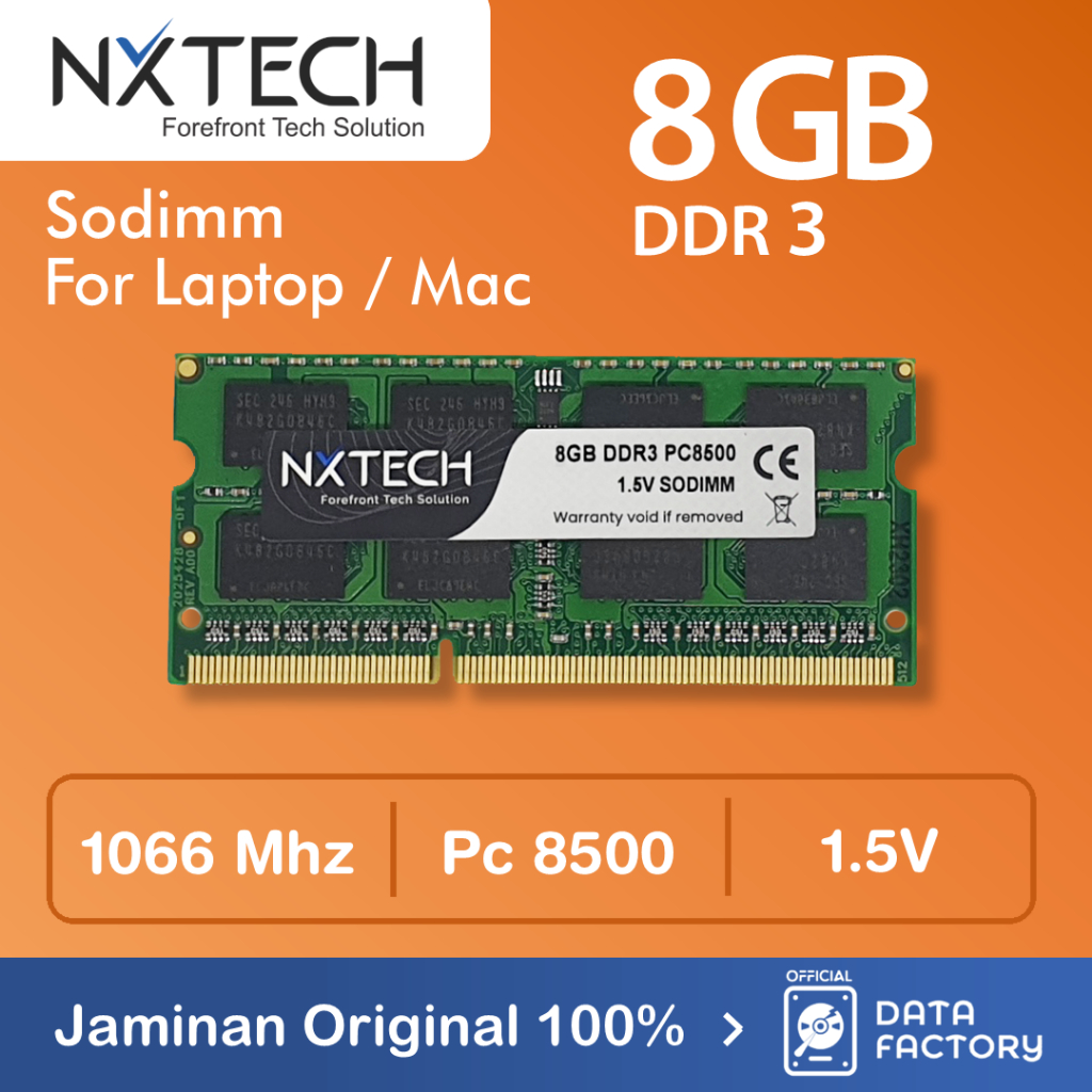 Jual RAM LAPTOP NXTECH DDR3 8GB PC8500 / 1066Mhz 1.5V NON L SODIMM ...