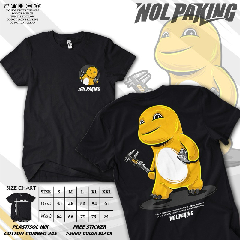 Jual KAOS BAJU DINO NOL PAKING ORIGINAL NOL PAKING T-SHIRT DINO KUNING ...