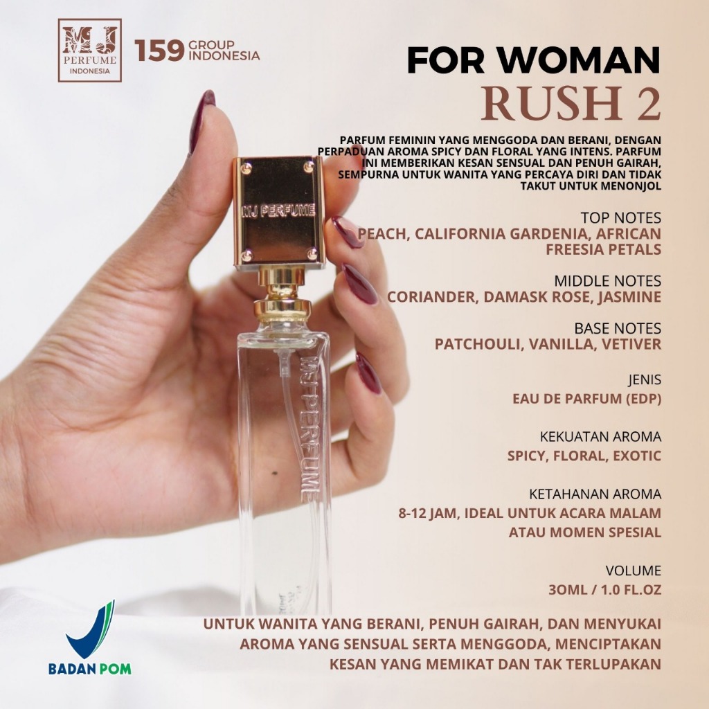 Jual MJ Parfume Rush 2 Inspired parfum wanita tahan lama parfum viral ...