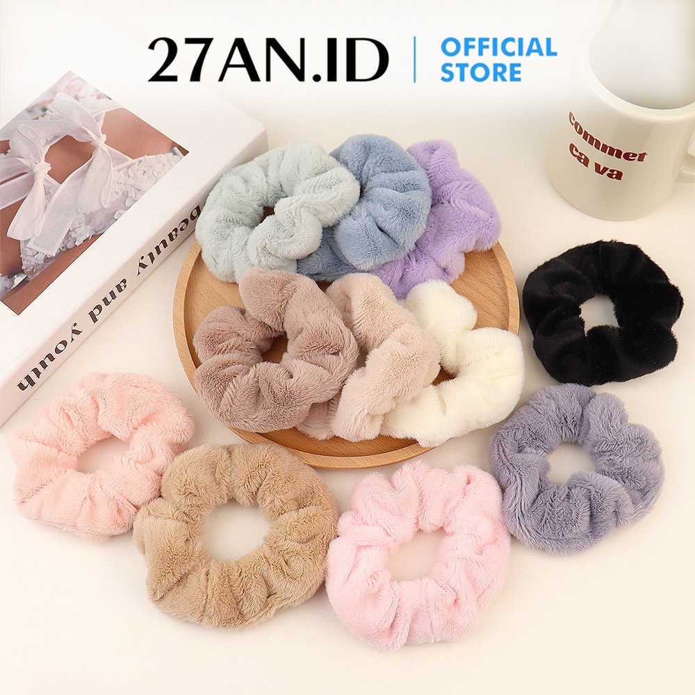 Jual ( 27AN.ID ) Ikat Rambut Wanita Scrunchie H498 Korea Kunciran Cepol ...