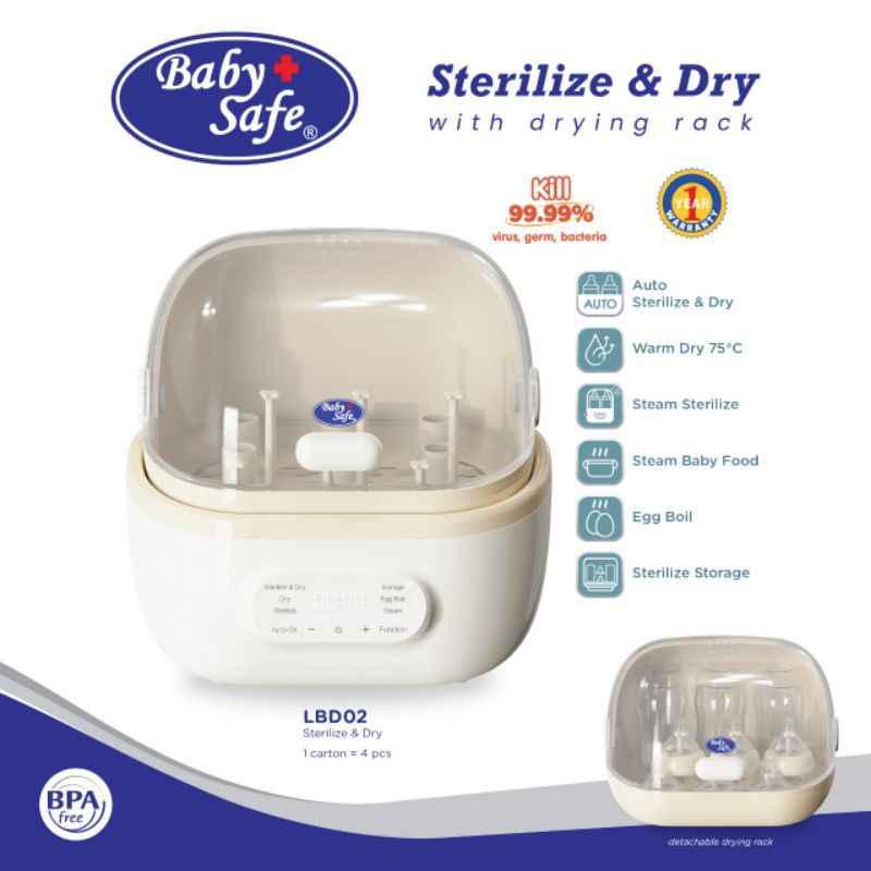 Jual BABY SAFE Sterilizer dan Dryer with Drying Rack LBD02 | Shopee ...