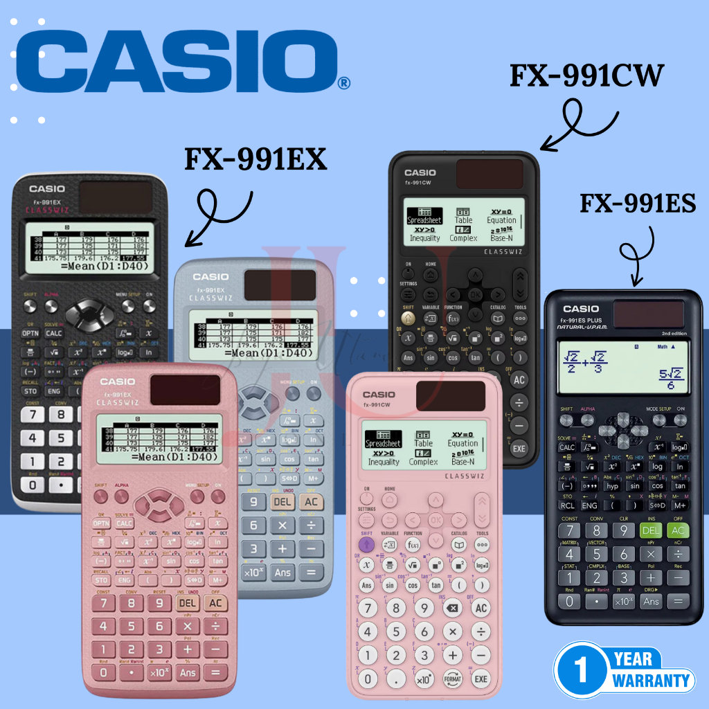 Jual KALKULATOR CASIO FX 991 EX / FX 991 CW BLACK BLUE PINK CALCULATOR CASIO 991-EX 991-CW ...