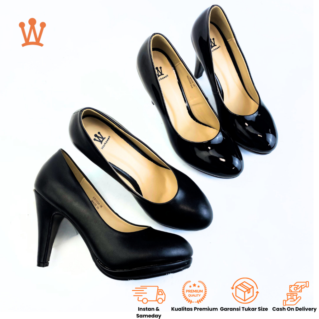 Jual Workswell 085A Sepatu Kerja Wanita High Heels 9 cm | Shopee Indonesia