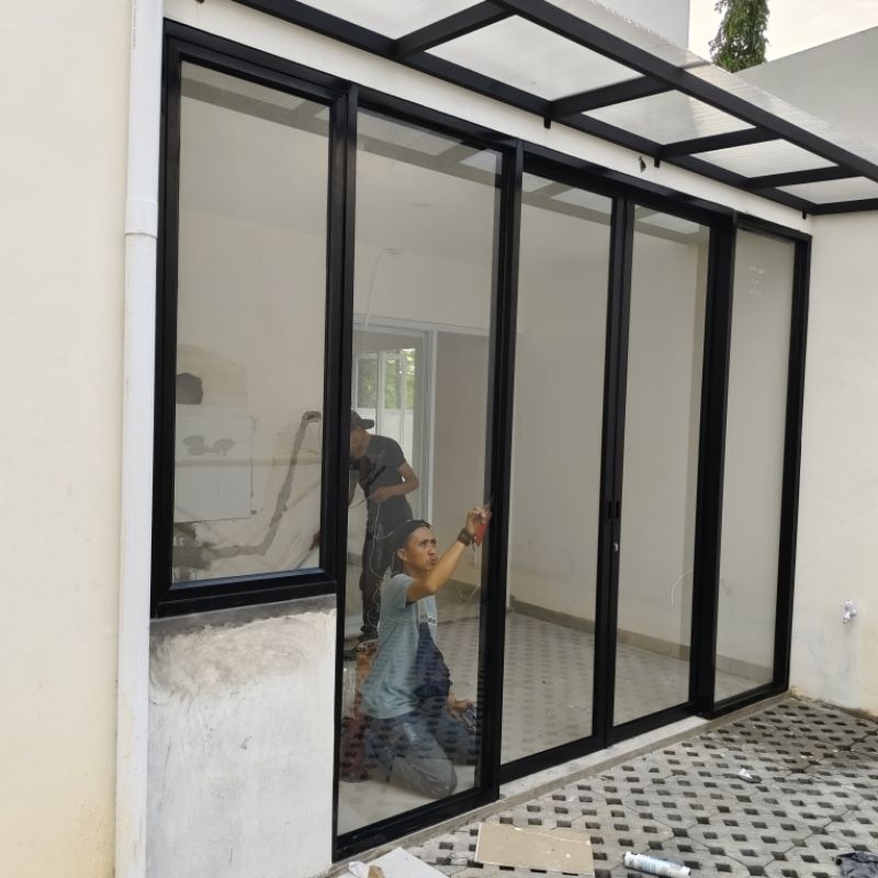 Jual Partisi Pintu Dobel Kaca Mati Kiri Kanan | Shopee Indonesia