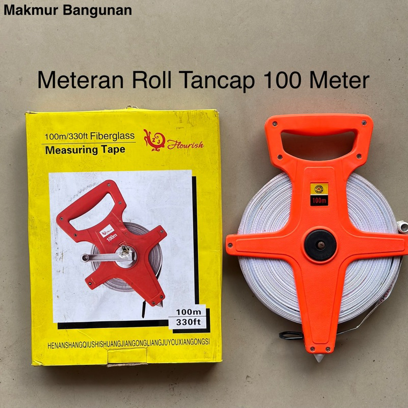 Jual Meteran Rol Fiber Tancap 100 Meter | Meteran Roll Gulung Tanam ...