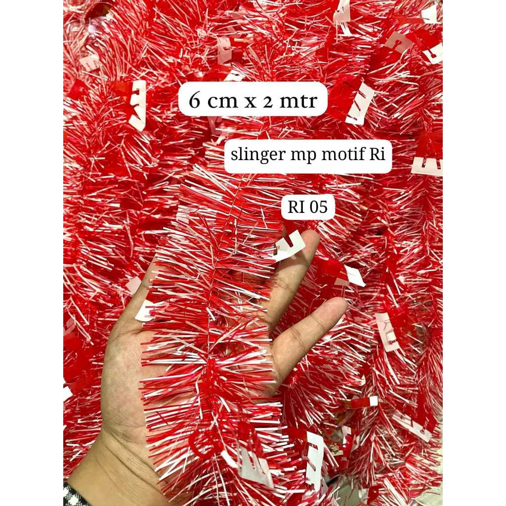 Jual Slinger merah putih motif RI | rumbai agustusan merah putih 6 cm x ...