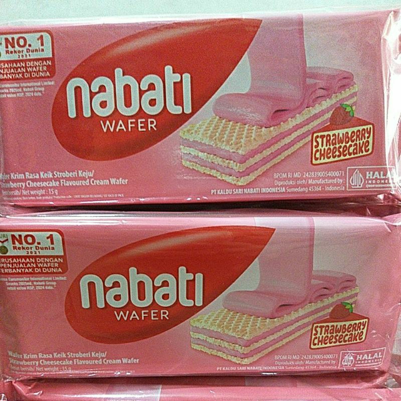 Jual Nabati Wafer renteng 10 pcs x 15gr baru rasa strawbery cheesecake ...