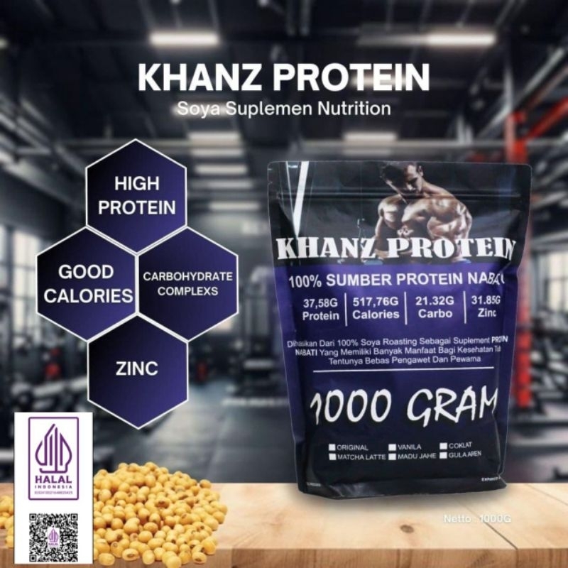 Jual PROMO KHANZ PROTEIN WHEY PROTEIN BUBUK SUSU KEDELAI 1KG(1000GRAM ...