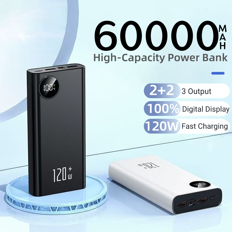 Jual 60000mAh Powerbank 120W Fast Charging Full Capacity 2 USB Charge ...