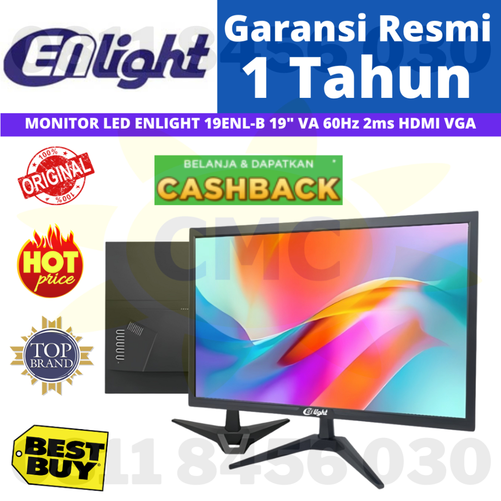 Jual MONITOR PC MONITOR 19 Inch MONITOR LED ENLIGHT 19ENL-B 19" VA 60Hz ...