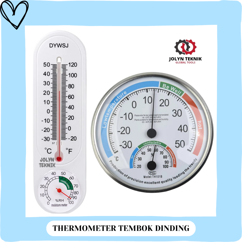 Jual THERMOMETER TEMBOK DINDING HYGROMETER ANALOG ALAT UNTUK MENGATUR ...