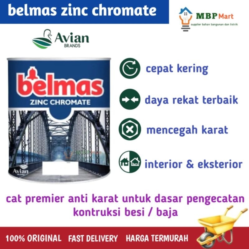 Jual belmas zinc chromate 5kg cat dasar kayu besi meni anti karat ...