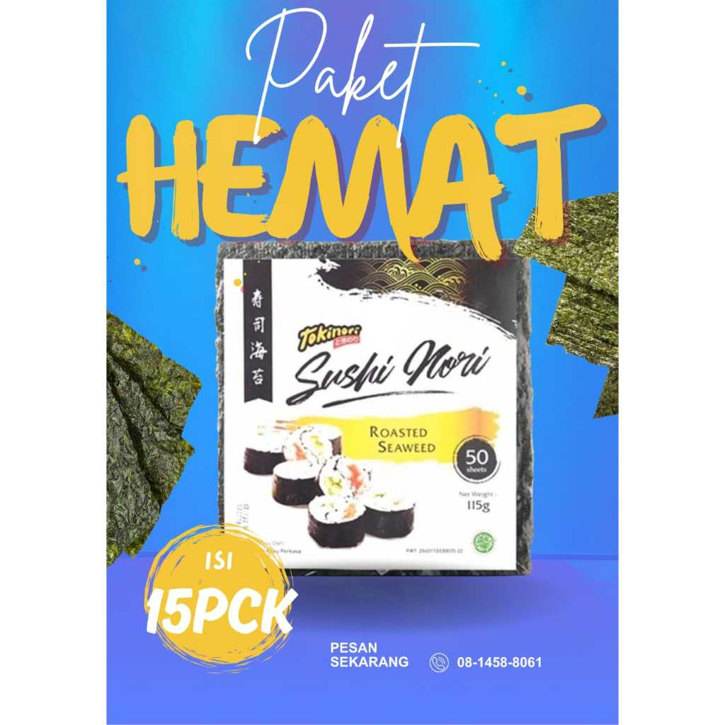 Jual NORI SUSHI PAKET HEMAT NORI 15 PACK SUSHI NORI 50 LEMBAR ...