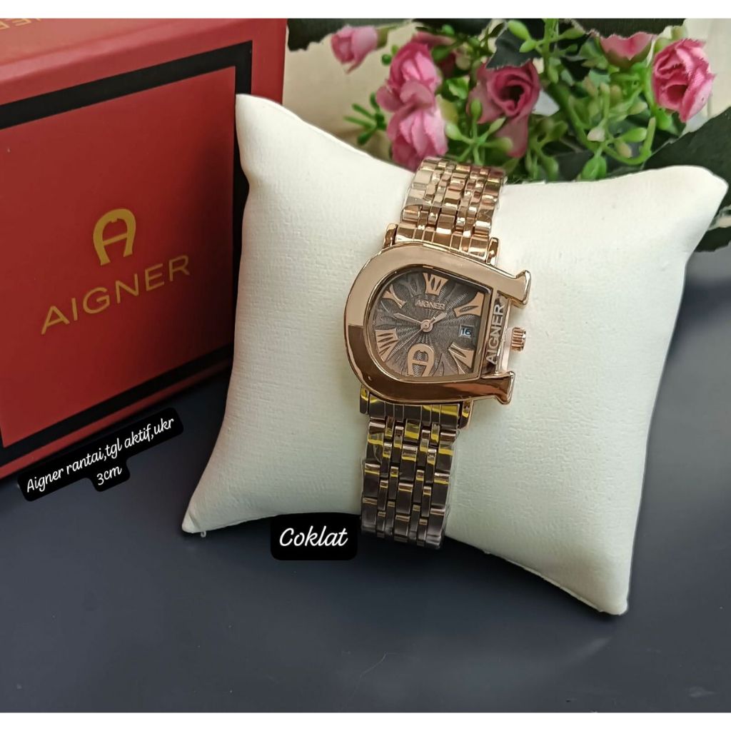 Jual Aigner Jam Tangan Wanita Cewek Tali Rantai Tanggal Aktif Jam ...