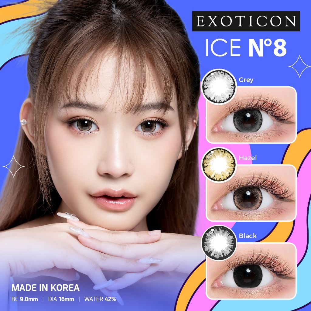 Jual Exoticon Softlens Ice N8 Series Grey | Hazel | Black | Soflens ...