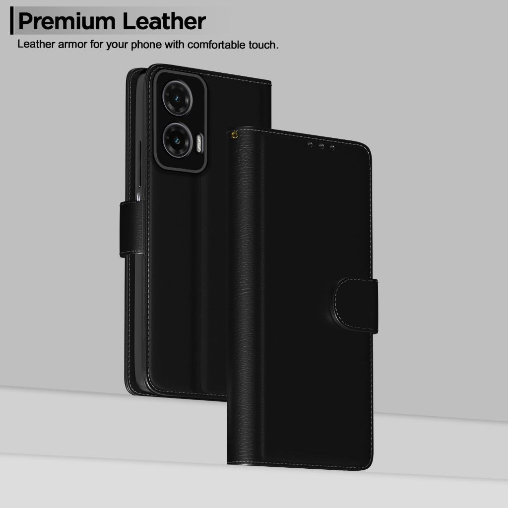 Jual Leather Flip Case Back Cover for Motorola Moto G45 5G | MotoG45 5G ...