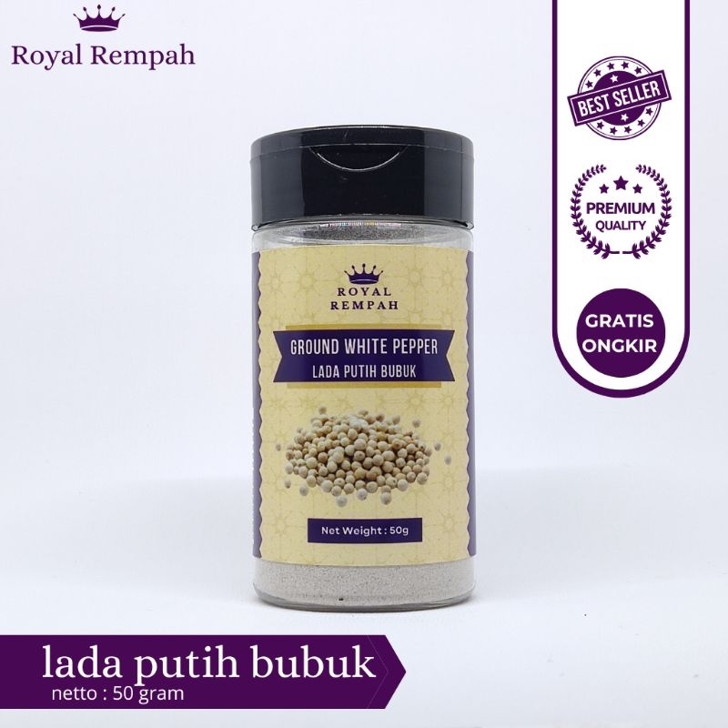 Jual Lada Putih Bubuk / Merica Powder – Royal Rempah – 50g Botol ...