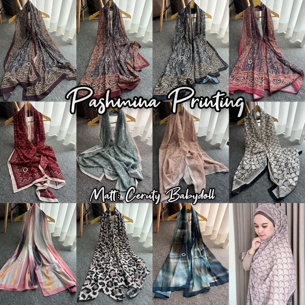 Jual PASHMINA MOTIF PRINTING / PASHMINA CASHMERE TURKY / SHAWL ETNIK ...