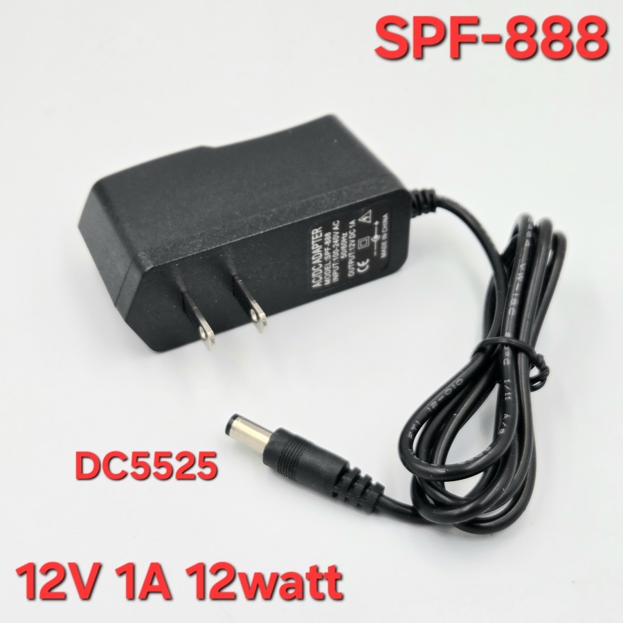 Jual AVPRO SPF-888 12V 1A Adaptor with Plug 5.5mm 2.5mm US | Shopee ...