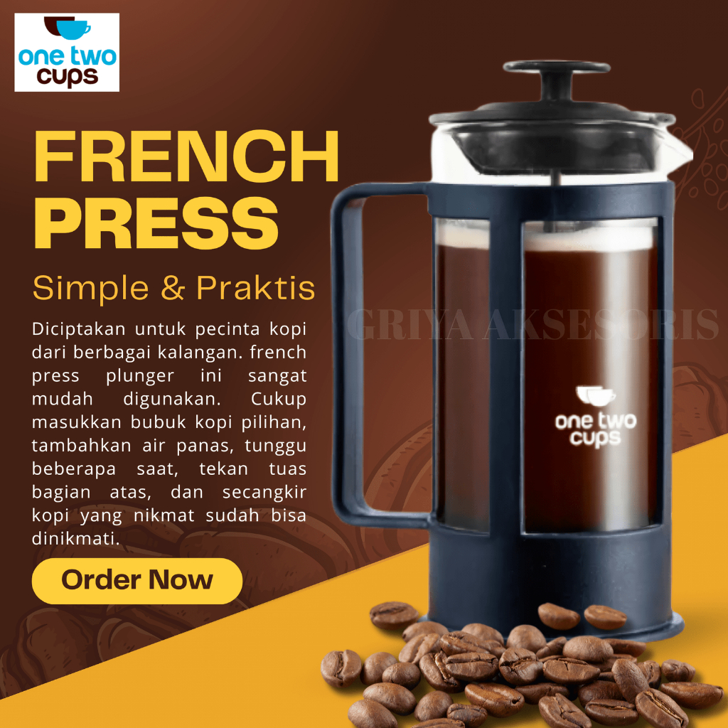 Jual Saringan Kopi Tanpa Ampas One Two Cups French Press Coffee Maker ...