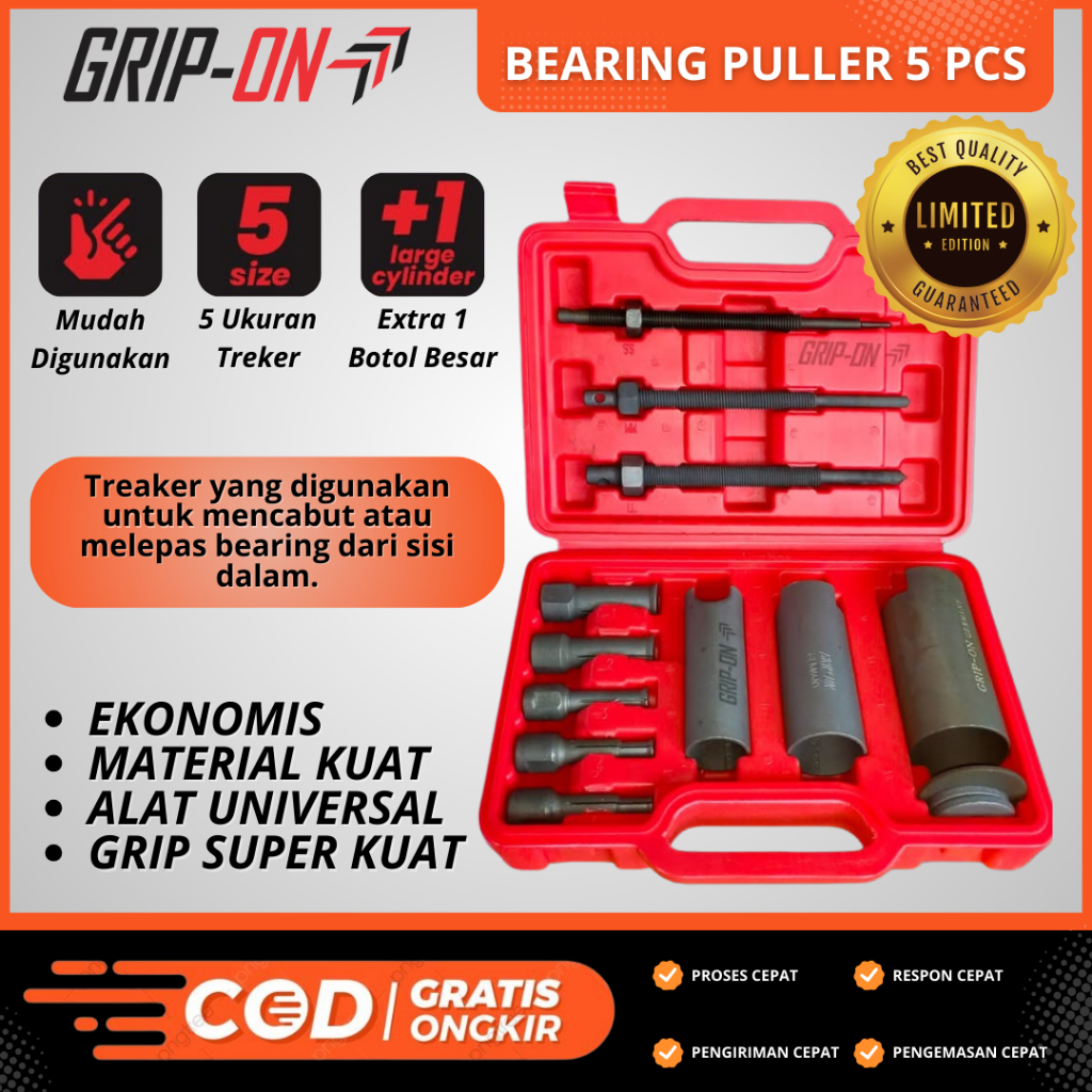 Jual Treker Bearing Puller Disassembler Set 5Pcs - Grip-On Limited ...