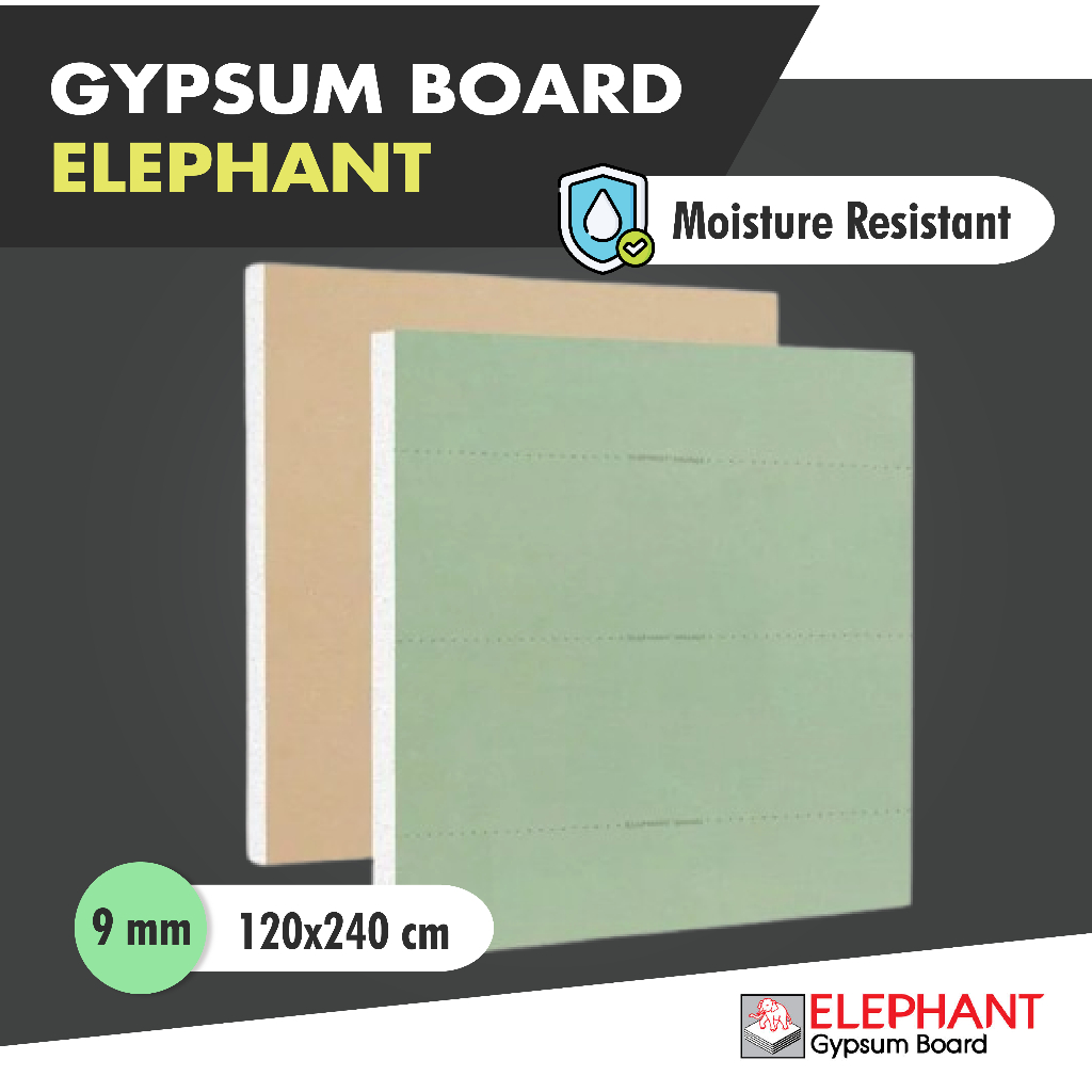 Jual Gypsum Elephant Moisture Resistant 9mm / Gipsum Anti Lembab ...