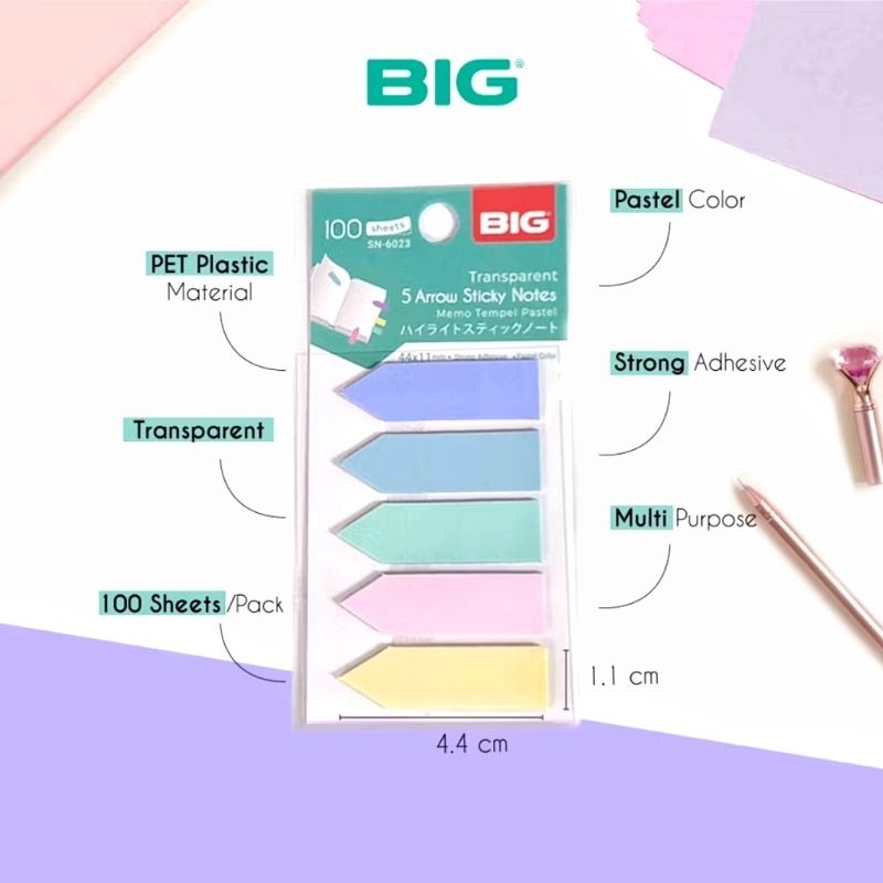 Jual Sticky Notes PET Index Warna Pastel/Sticky Notes PET Cute/ Index ...