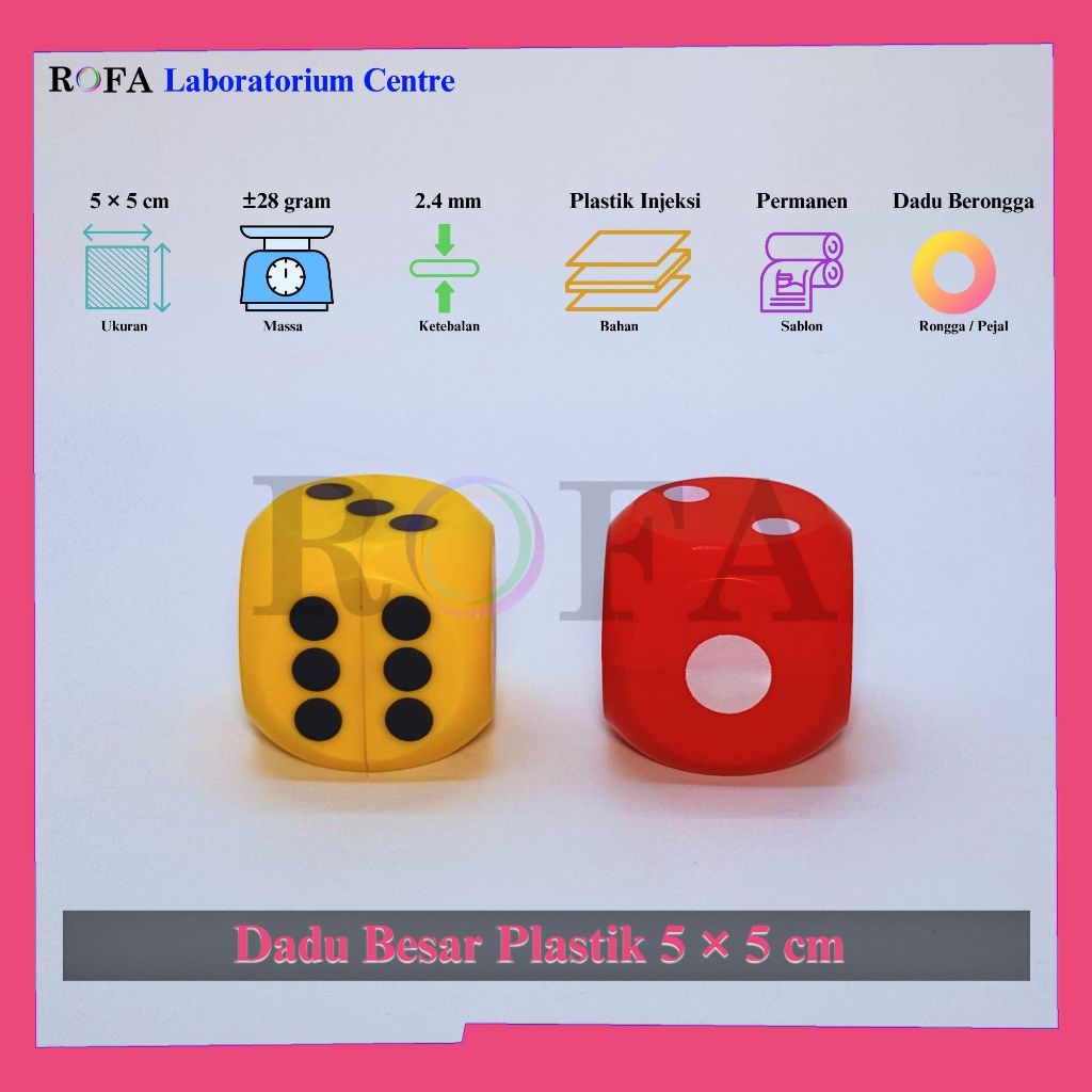 Jual Dadu Muka 6 / Dadu Besar / Dadu Besar Plastik / Alat Peraga ...