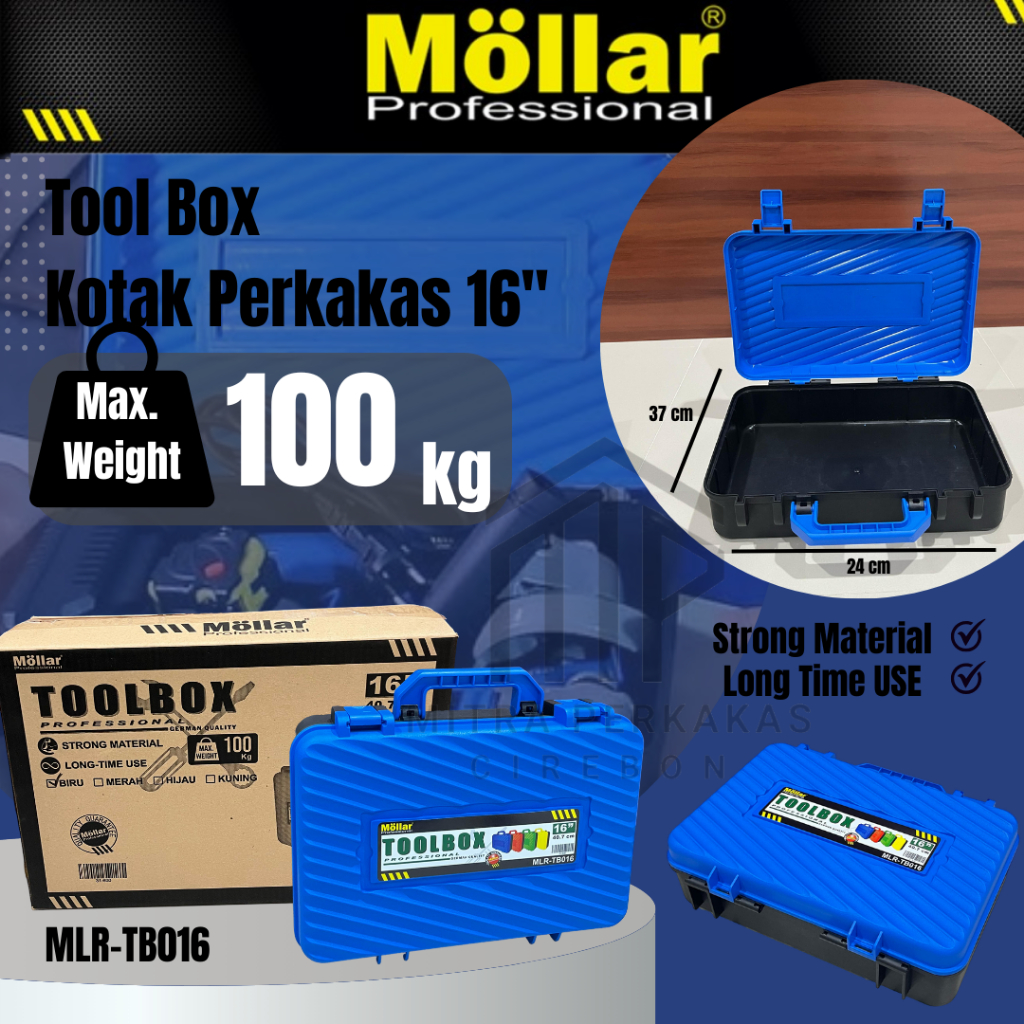 Jual Tool Box Plastik Mollar TB-016 Toolbox Kotak Perkakas 16 inch Ukuran 40cm Tempat Perkakas ...