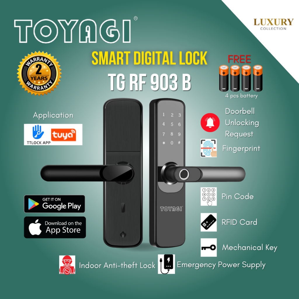 Jual TOYAGI LUXURY Smart Digital Lock/ Kunci Pintar TG RF 903 B ...