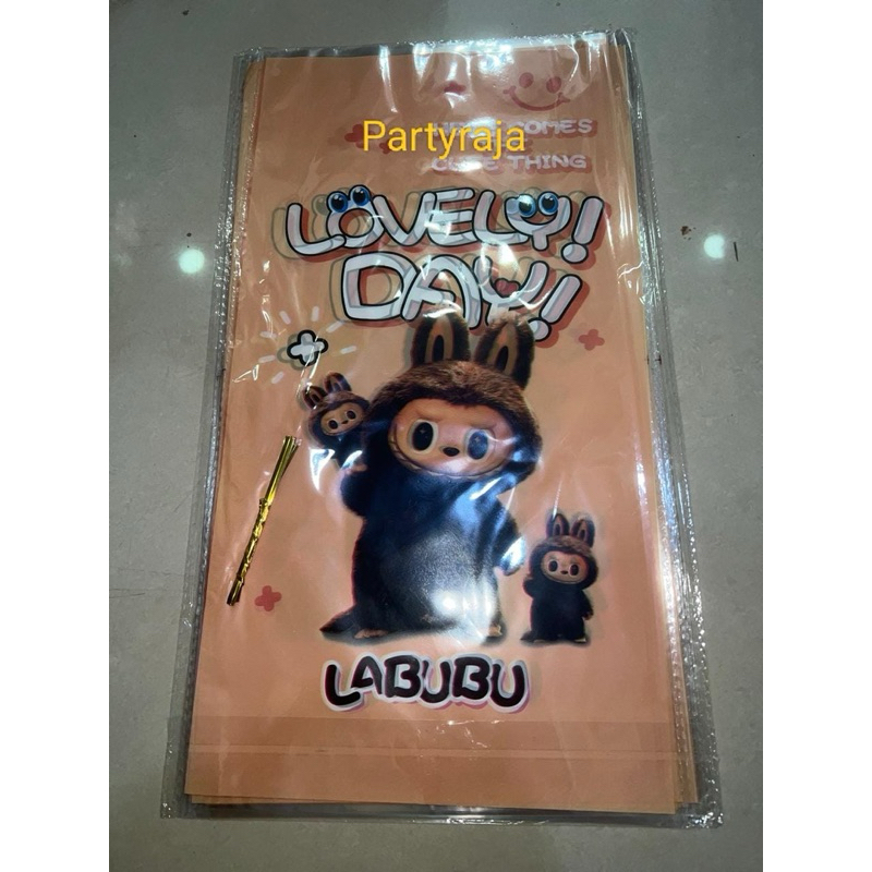 Jual isi 10pcs Plastik Snack Karakter labubu 22x40cm / Bingkisan Ulang ...