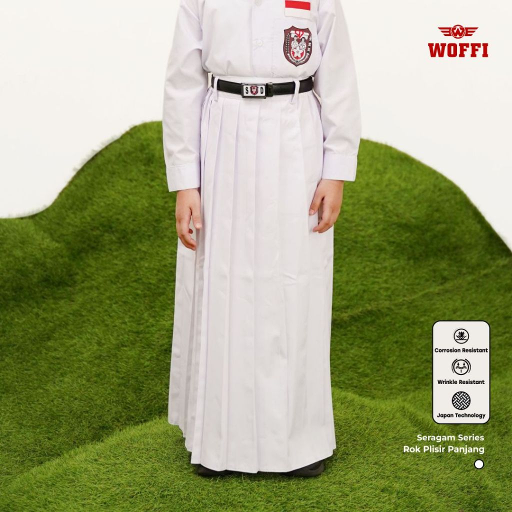 Jual Seragam SD Woffi Rok Plisir Panjang Putih | Shopee Indonesia