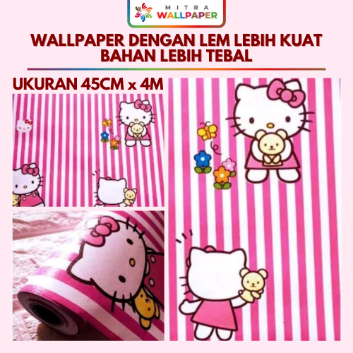 Jual Wallpaper Dinding Hello Kitty Walpaper Stcker Dinding HelloKitty Salur Wallpaper Dinding ...