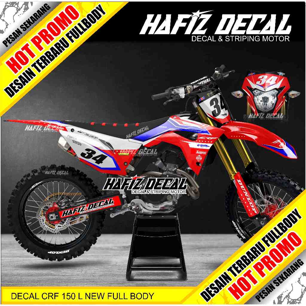 Jual DECAL CRF, DECAL CRF 150 L FULL BODY, DECAL CRF MERAH, DECA LCRF ...